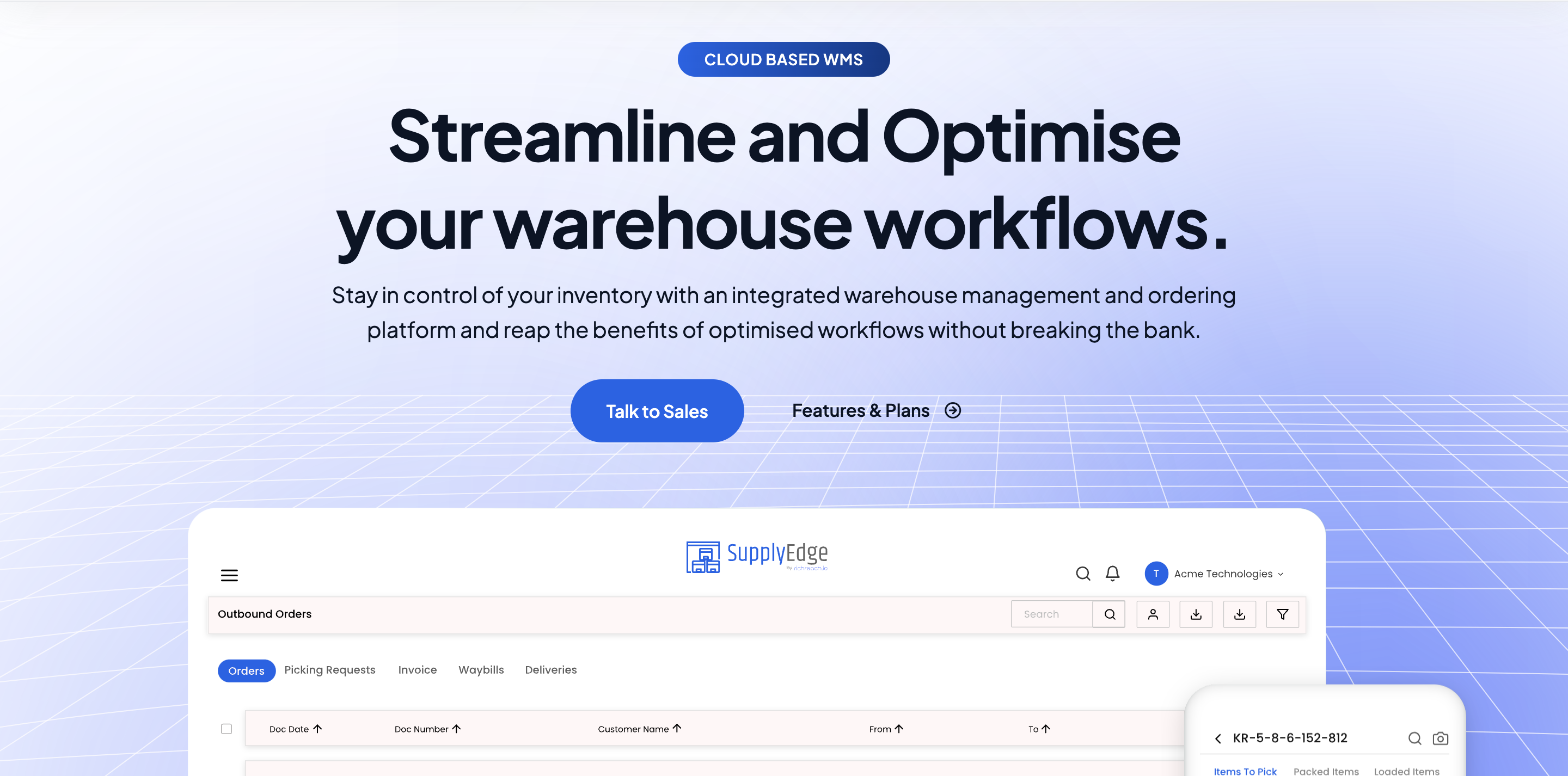 SupplyEdge - Features & Plans